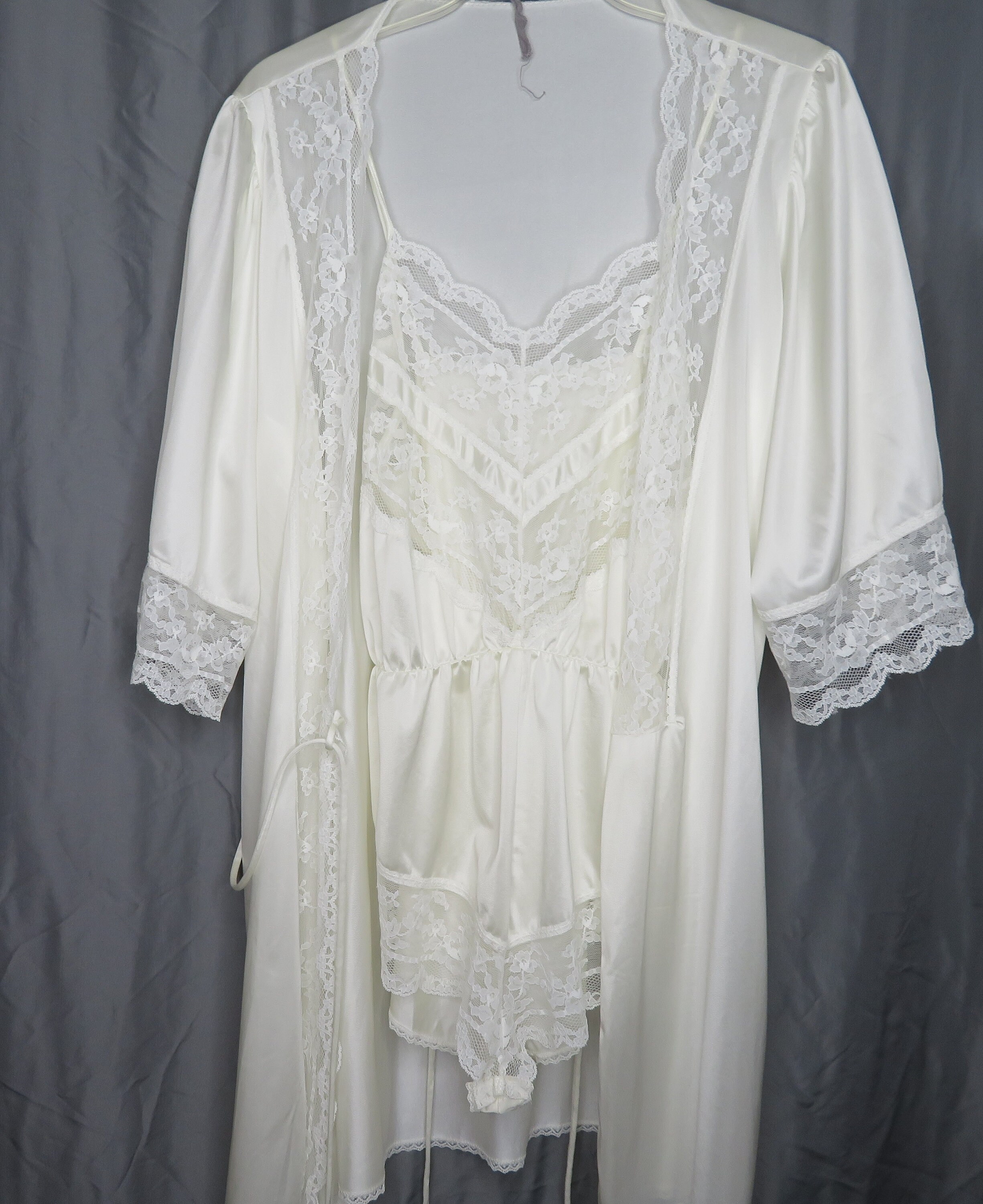 Vintage JC Penny White Peignoir Teddy Robe Honeymoon Bridal | Etsy