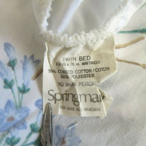 Vintage Springmaid Floral 1 Twin Fitted Bottom Sheet Blue Green Cottage ...