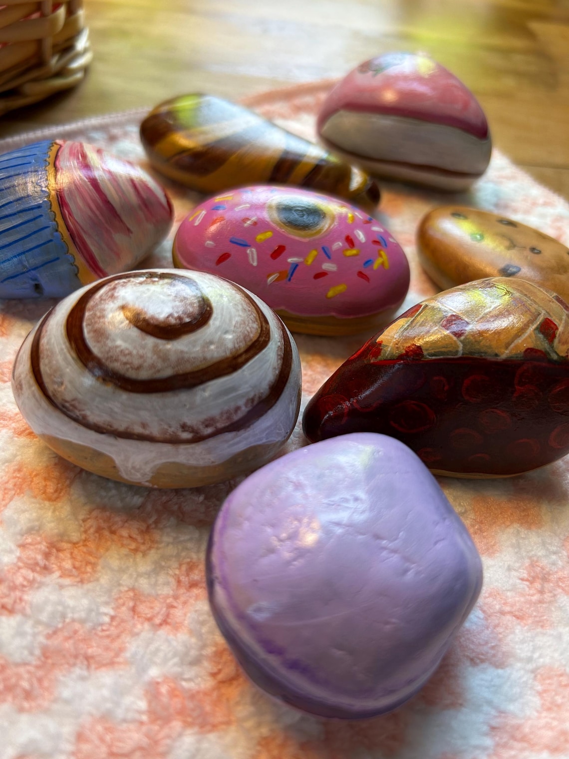8 Hand Painted Food Rocks BAKERY Themed for Pretend Mud Kitchen Play - Etsy
