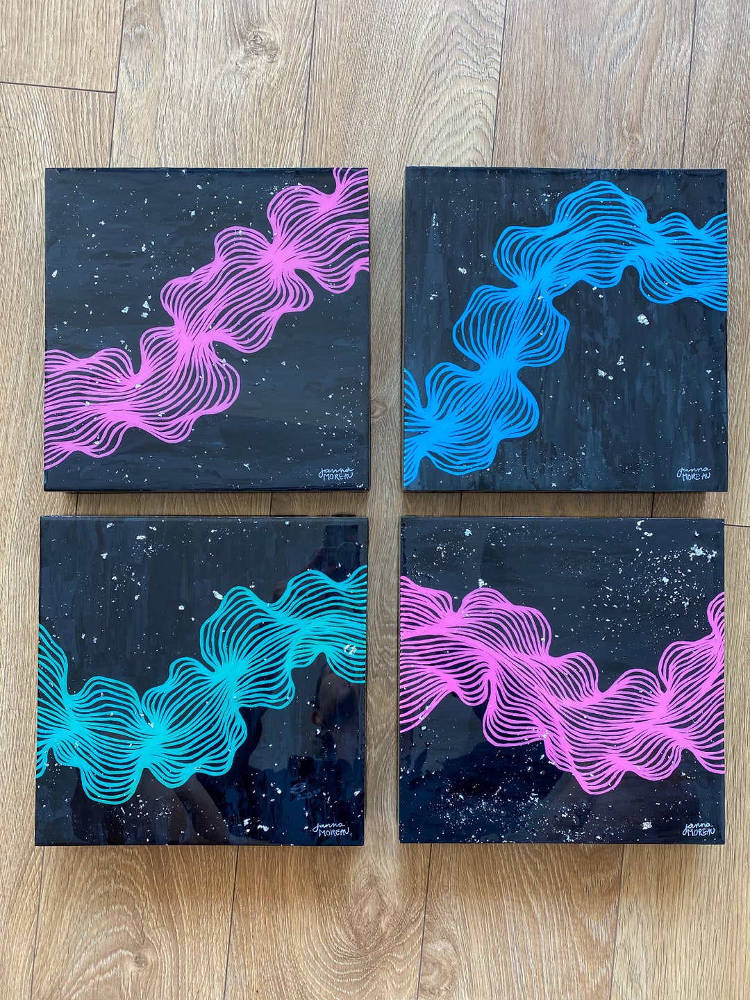 Abstract Wall Art / Original Line Painting Artwork / Contemporary ...