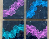 Abstract Wall Art / Original Line Painting Artwork / - Etsy