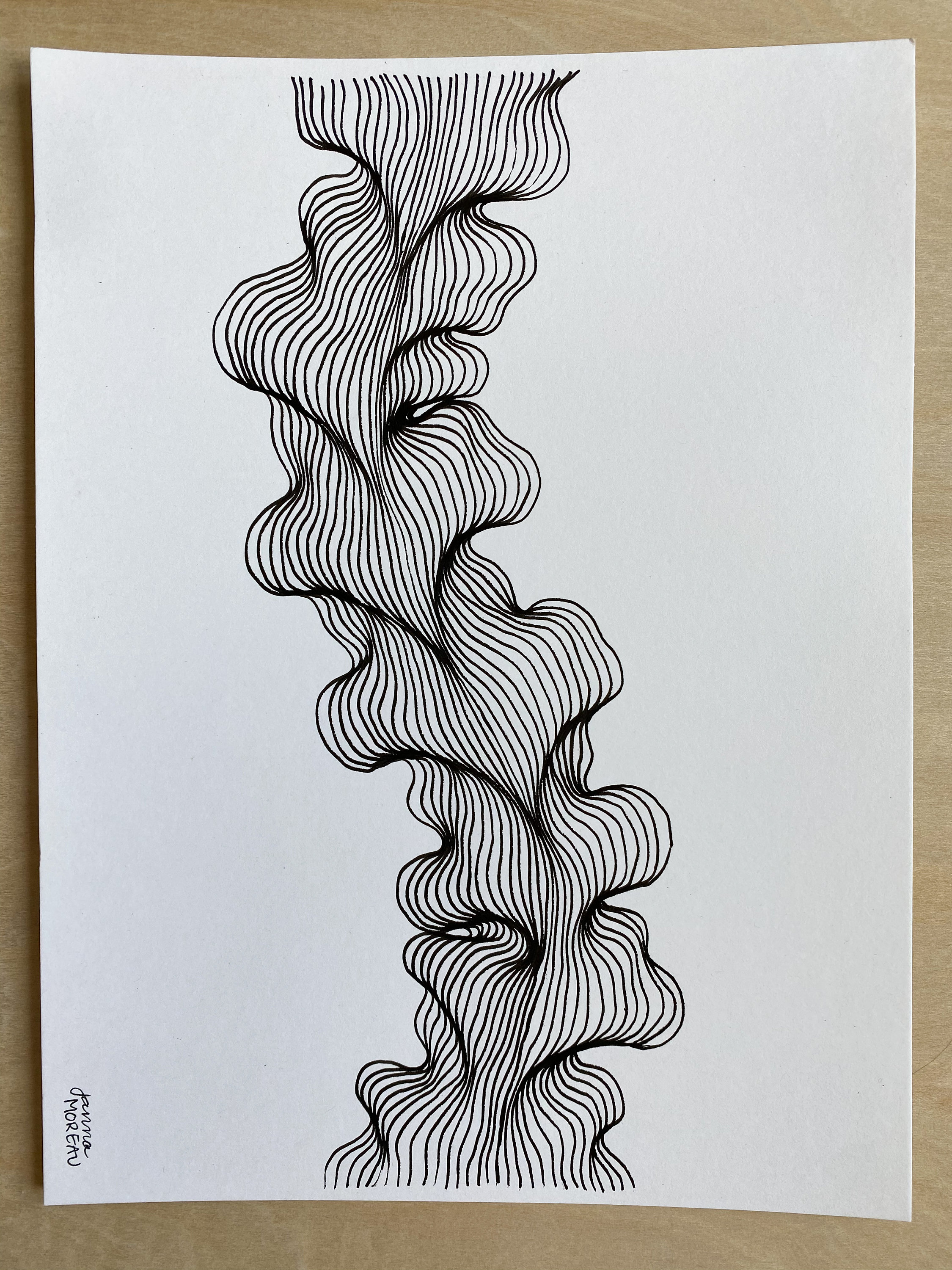 Original Line Drawing / Black and White Modern Line Art / Organic Line ...