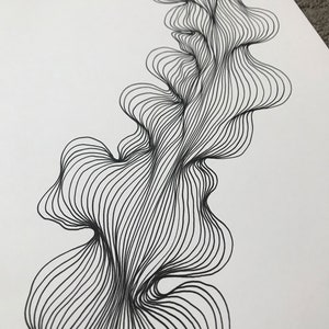 Original Line Drawing / Abstract Line Drawing / Black and White Modern ...