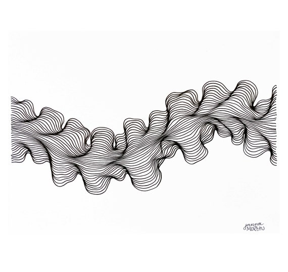 Original Line Drawing / Black and White Modern Line Art / | Etsy