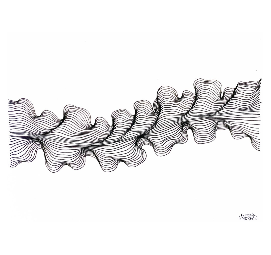 Original Line Drawing / Black and White Modern Line Art / Organic Line ...