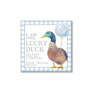 Lucky Duck Birthday Thank You Card Good Bag Tag Set - Etsy
