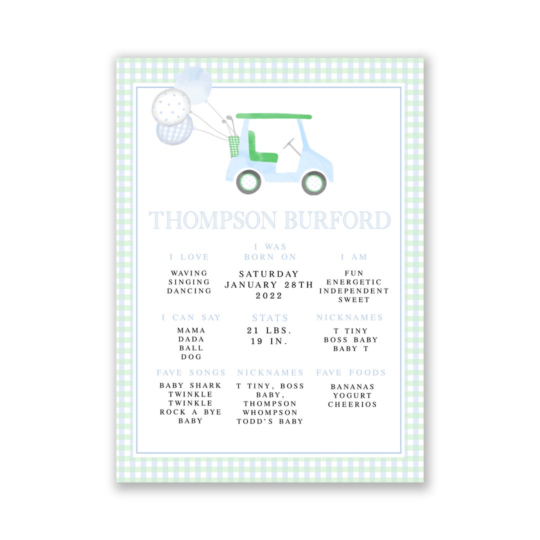 Printable Hole in ONE First Birthday Party Milestone Sign, Baby Firsts ...