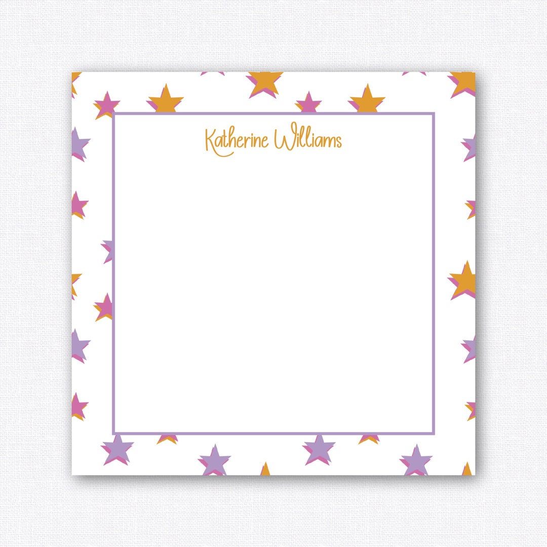 Personalized Square Notepad, Notepad, Square Notepad, Stars Notepad - Etsy