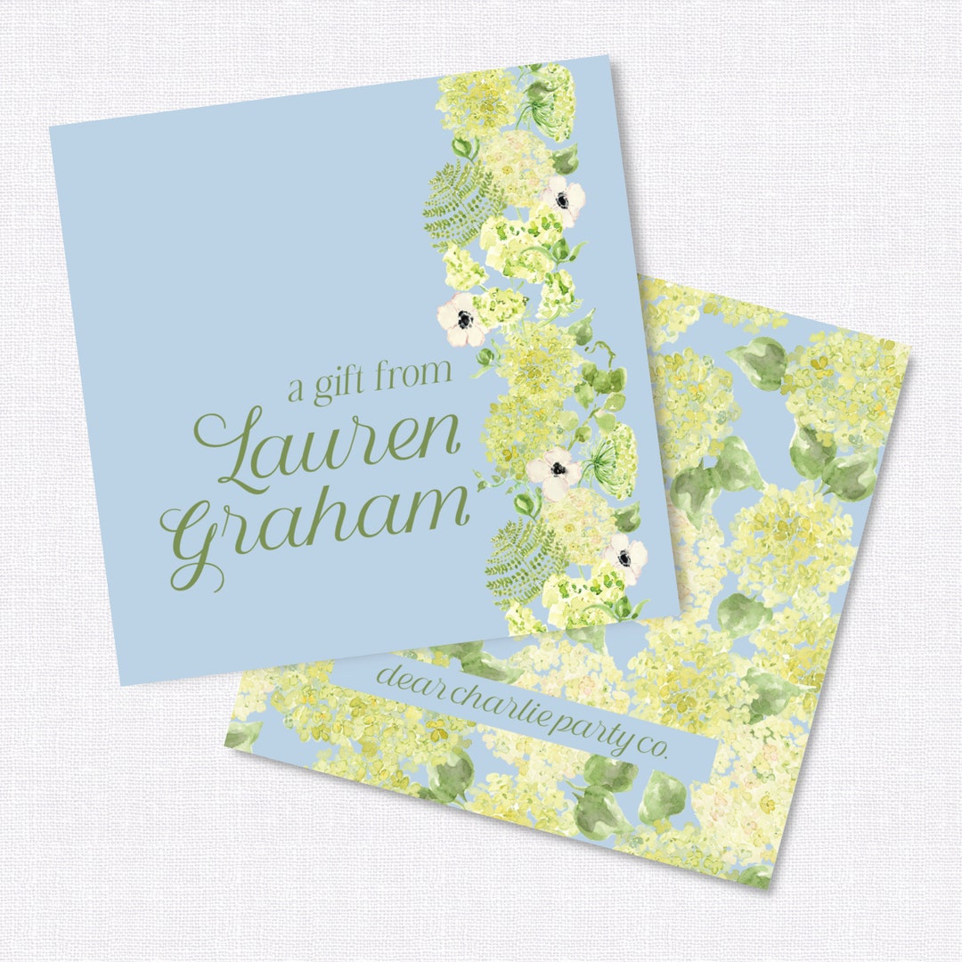 Hydrangea Enclosure Card, Personalized Enclosure Card - Etsy