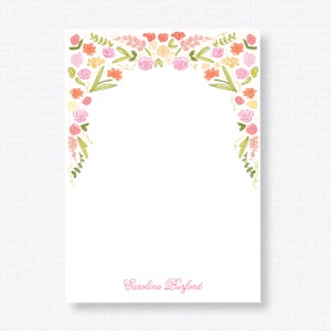 Spring Floral Multicolor Personalized Notepad - Etsy