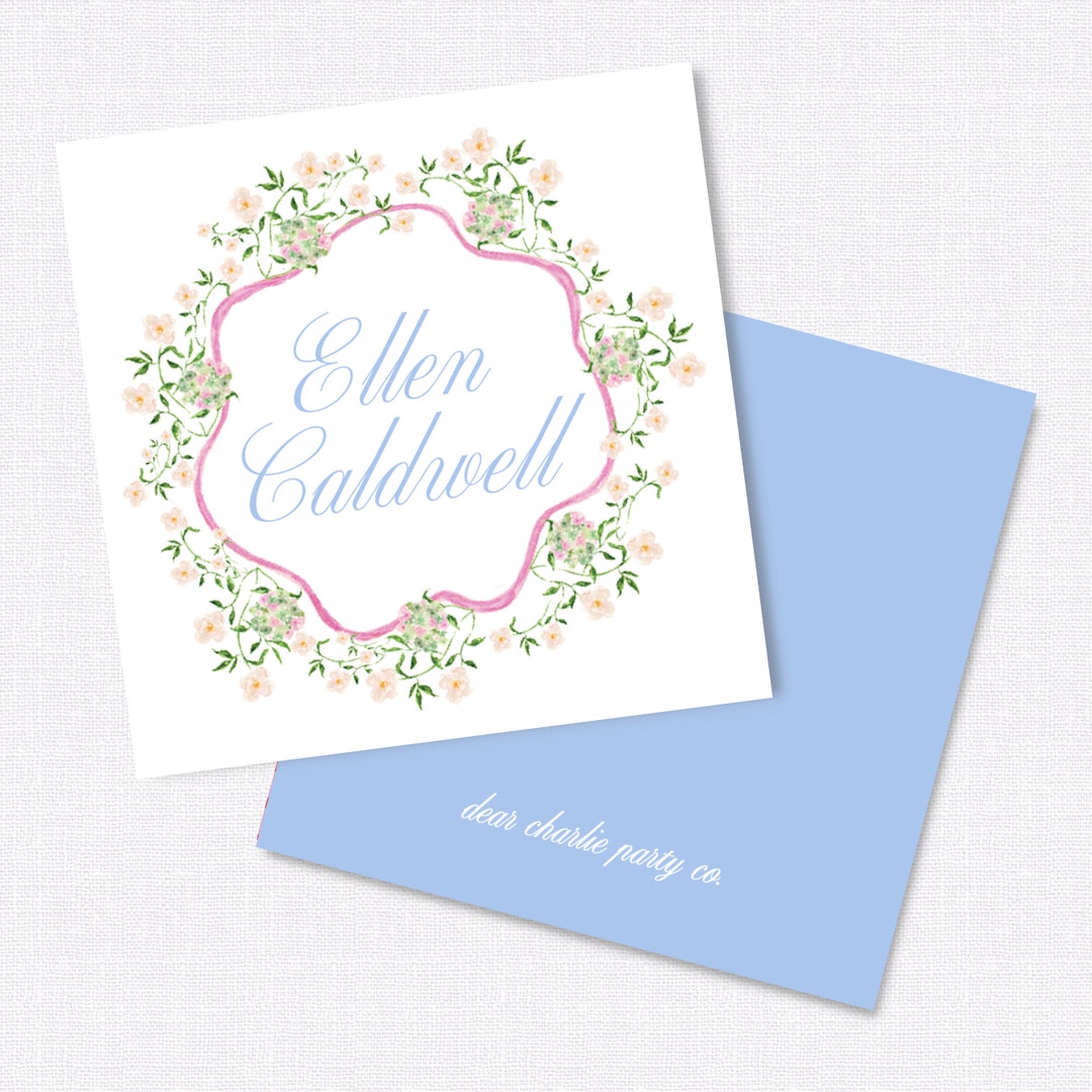 Floral Wreath Enclosure Card, Personalized Enclosure Card - Etsy