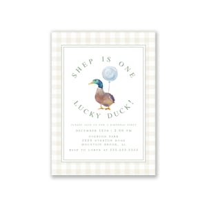ONE Lucky Duck First Birthday Invitation - Etsy