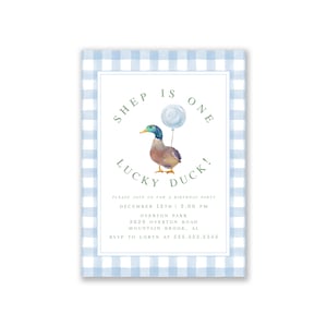 ONE Lucky Duck First Birthday Invitation - Etsy