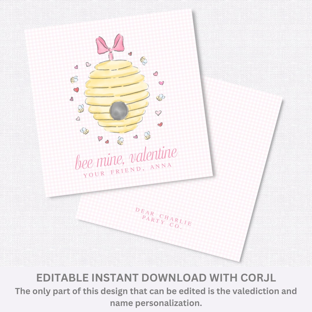 Printable Bee Mine Valentines, Bumble Bee Valentines Cards, Kids ...