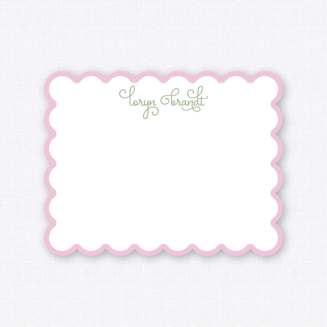Scalloped Border Personalized Stationery Set, Notecards Set - Etsy