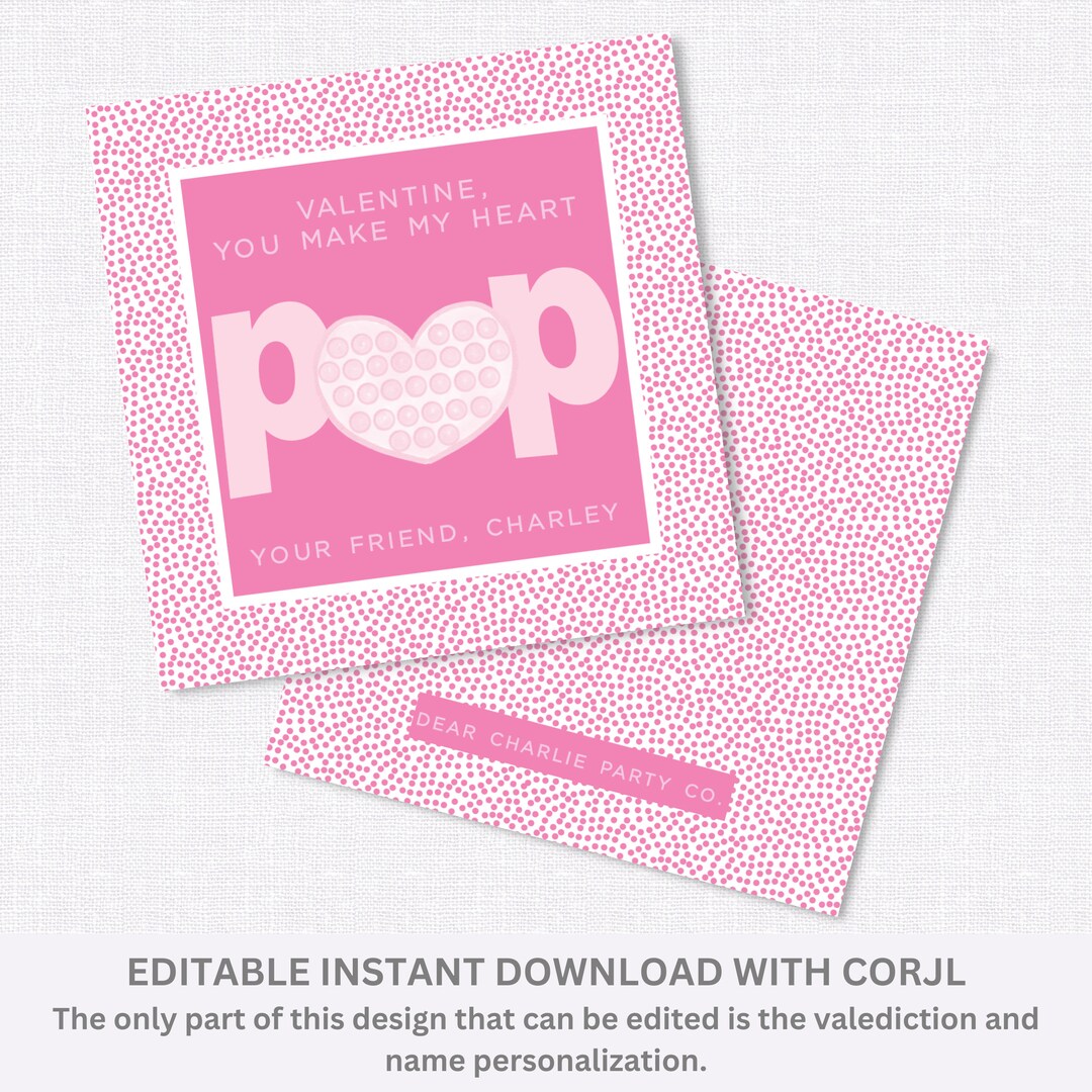 Printable Pop It Valentines Cards, Kids Valentines, Digital Download ...