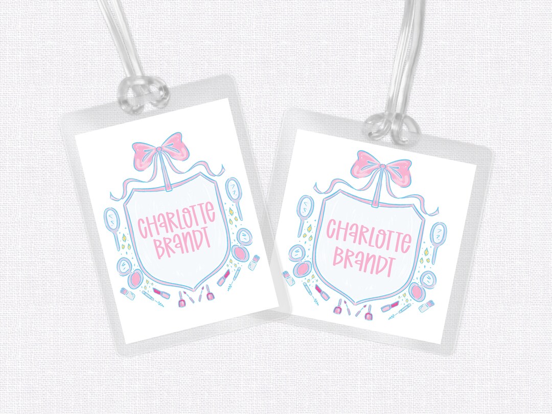 Girl Glam Bag Tag, Luggage Tag, Laminated Bag Tag, Girl Backpack Tag - Etsy