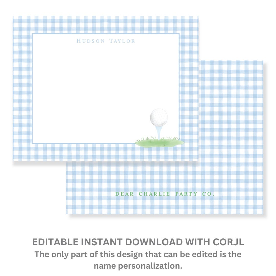 Printable Golf Stationery, Golf Stationery, Boys Printable Stationery ...