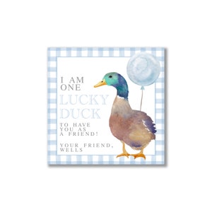 Printable Enclosure Card, Lucky Duck Birthday Thank You Tag, Party ...
