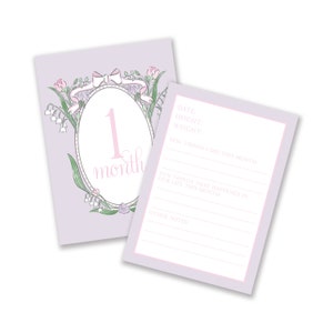 Baby Milestone Cards, First Year Cards, Monthly Milestone, Girl Month ...