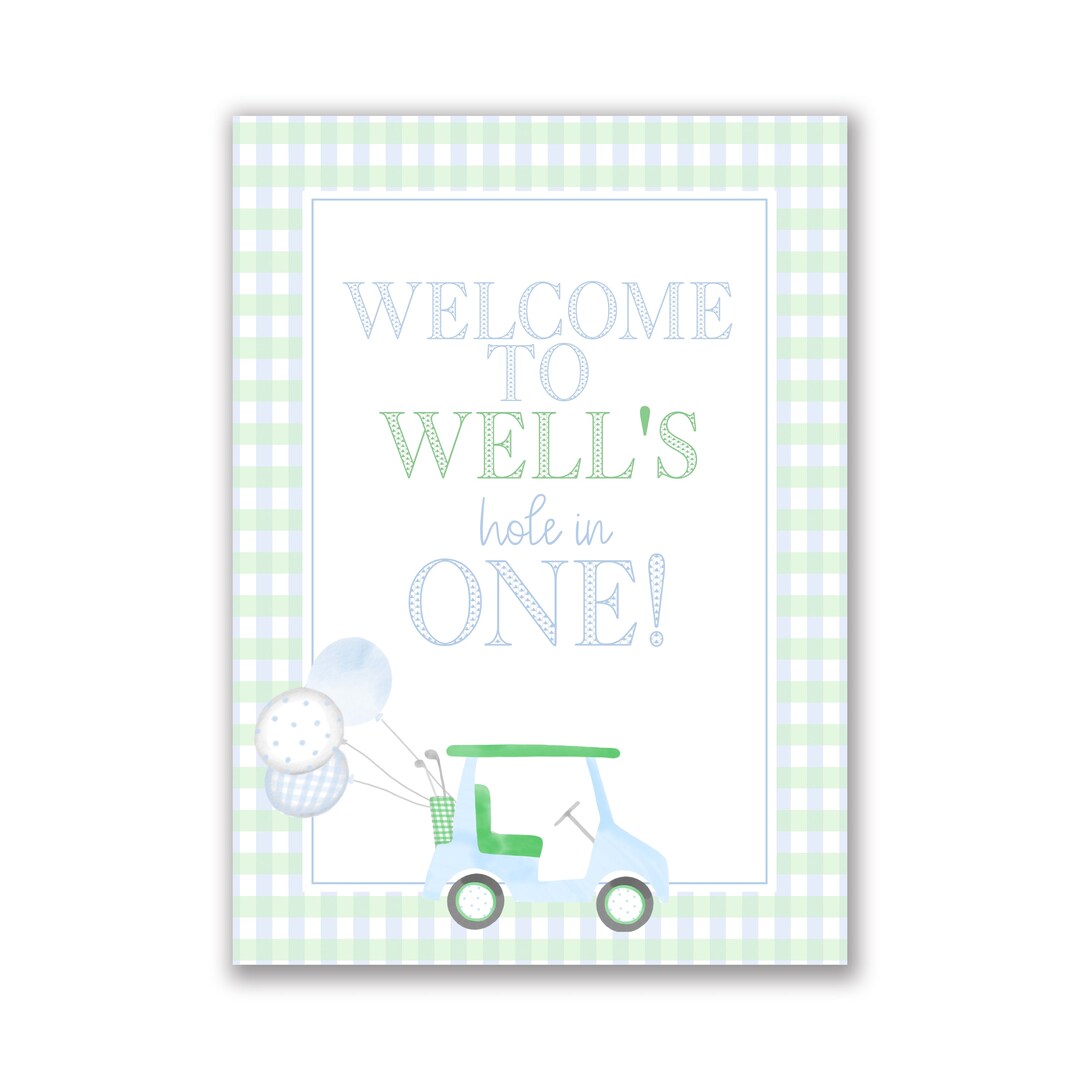 Hole in One Golf Printable Birthday Sign, Hole in One Birthday Sign ...