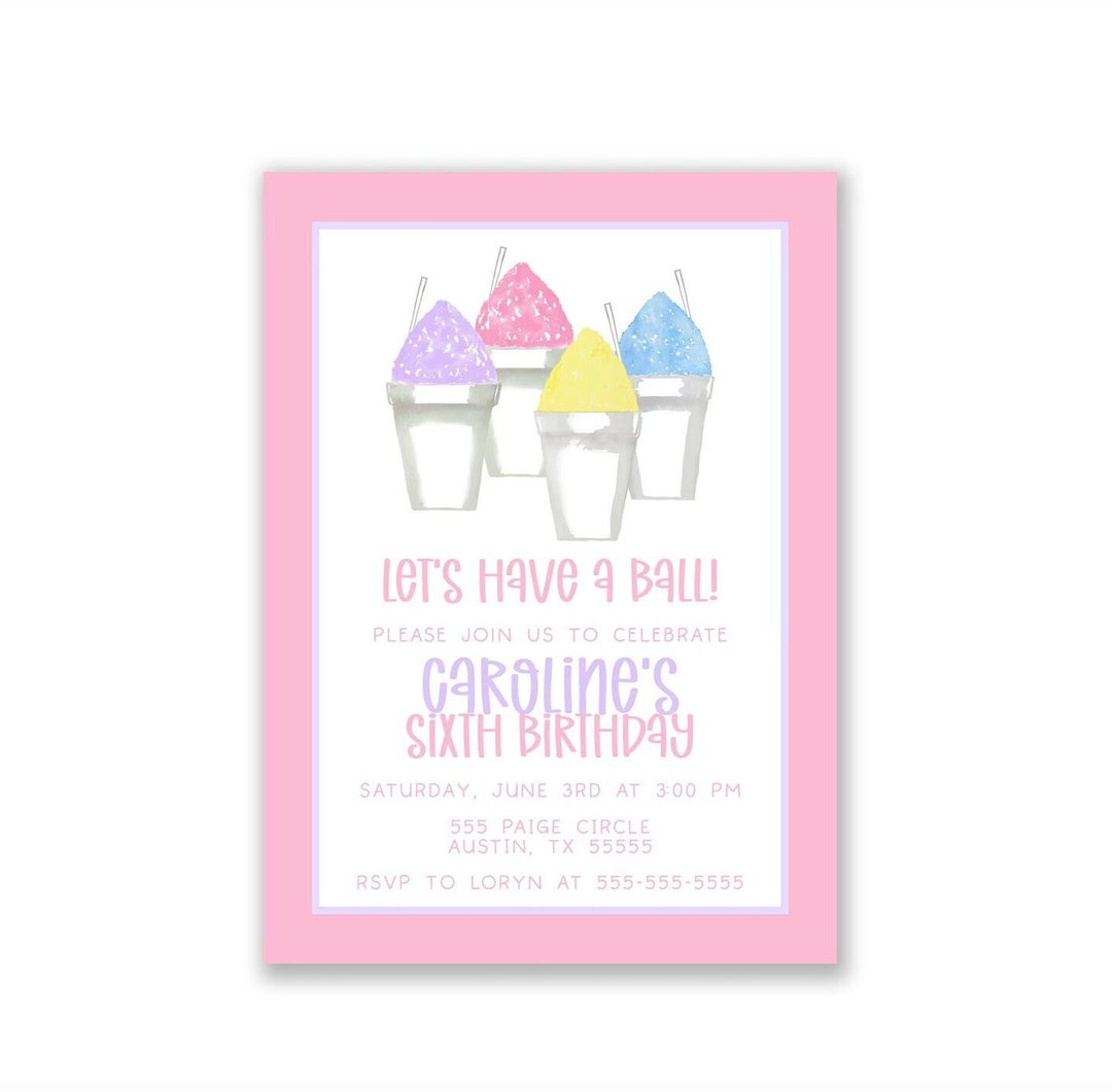 Printable Snow Cone Birthday Party Invitation, Hole in One Boy Birthday ...