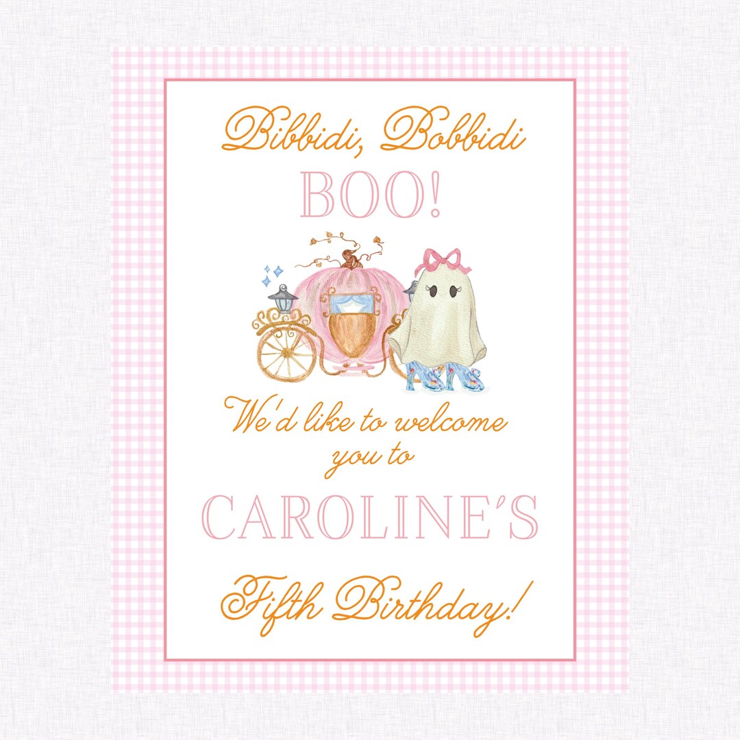 Bibbidi, Bobbidi Boo Welcome Sign, Birthday Party Sign, Printable Sign ...