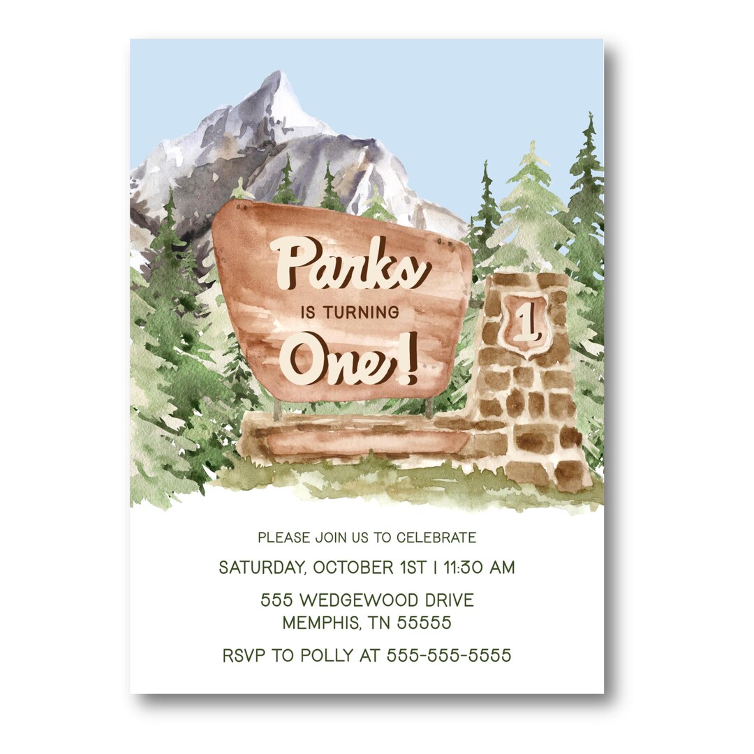 National Parks Birthday Party Invitation, Children's Birthday ...