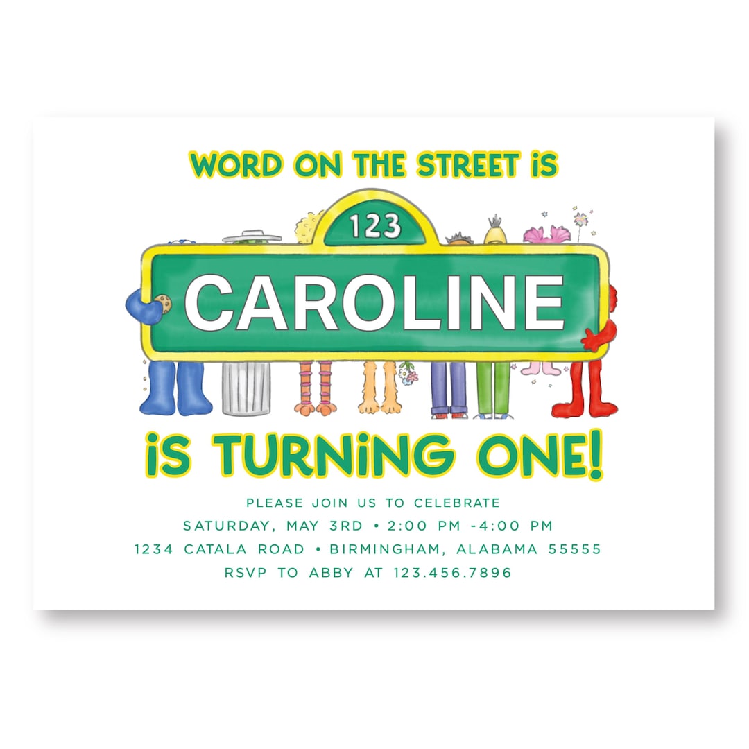 Sunny Days Street Birthday Invitation, Street Sign Invitation - Etsy