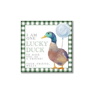 Lucky Duck Birthday Thank You Card Good Bag Tag Set - Etsy