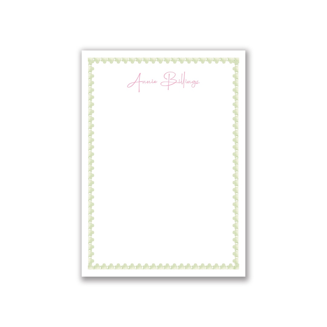 Green Border Personalized Notepad - Etsy