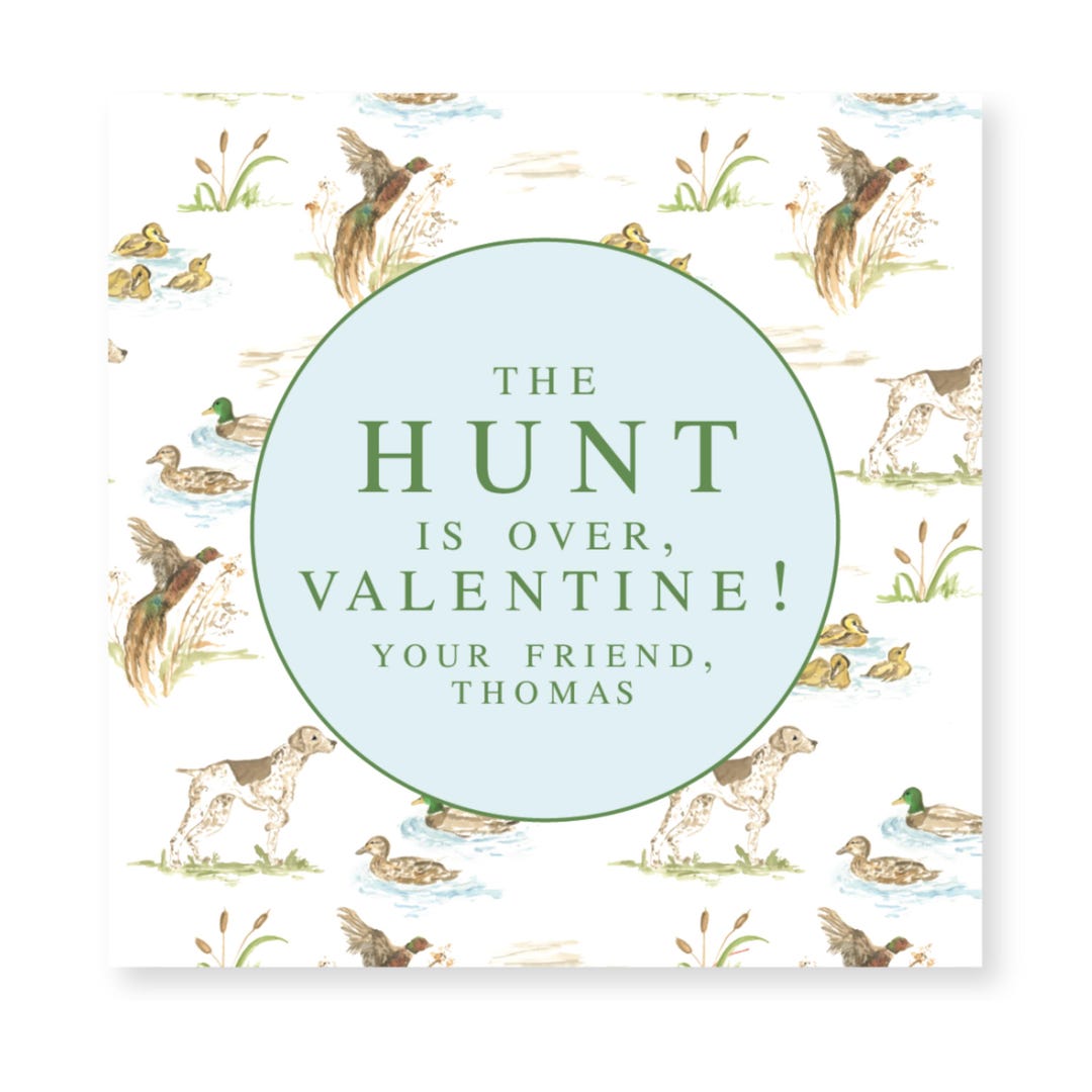 The Hunt is Over Valentine, Hunting Valentines Cards, Class Valentines ...