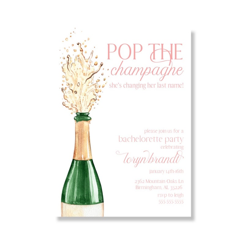 Champagne Invitation - Etsy