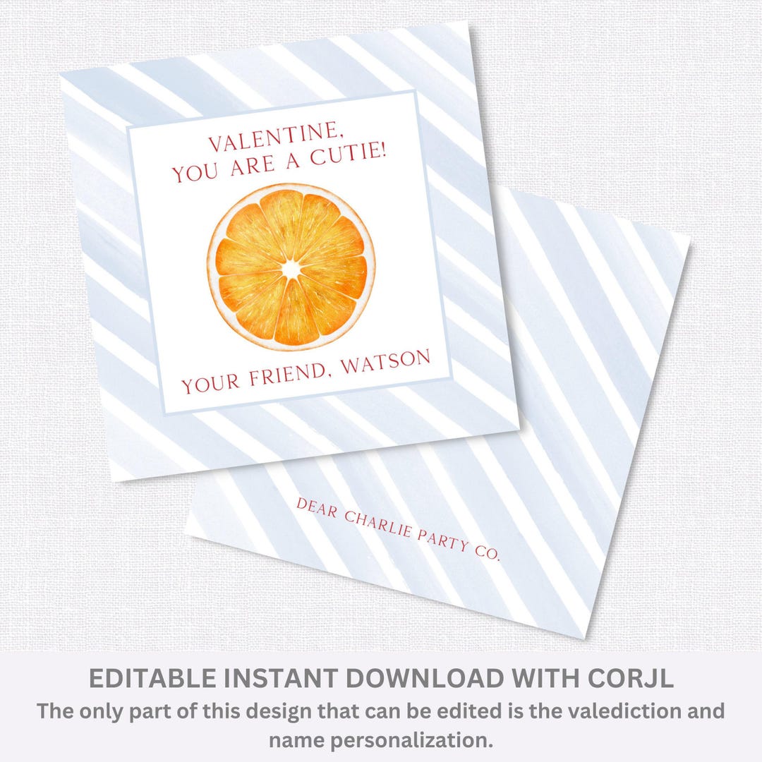 Printable You're A Cutie Blue Valentine, Cutie Valentine Gift Tag ...