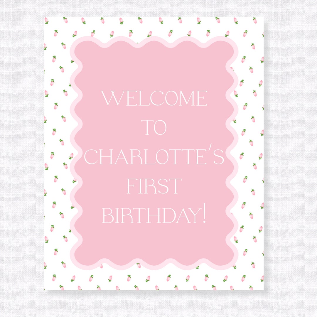 Rosebud Birthday Sign, 8x10 Birthday Sign, Girls Birthday Sign - Etsy