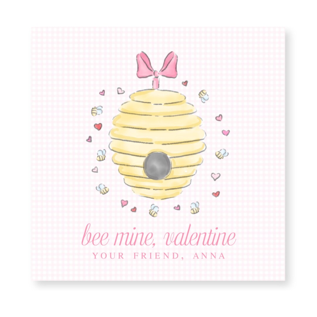 Bee Mine Valentine Gift Tag, Valentines Enclosure Card, Class ...
