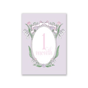 Baby Milestone Cards, First Year Cards, Monthly Milestone, Girl Month ...