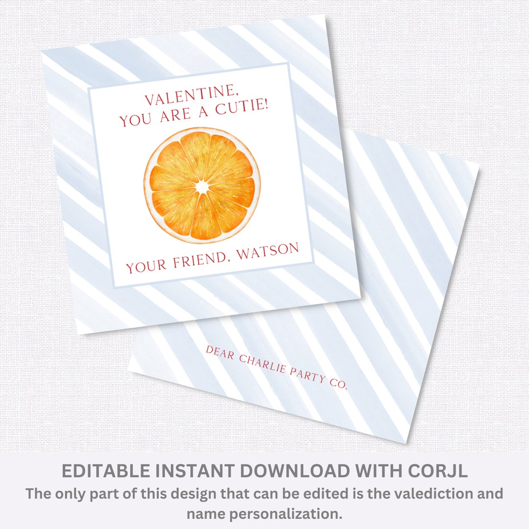 Printable You're A Cutie Blue Valentine, Cutie Valentine Gift Tag ...