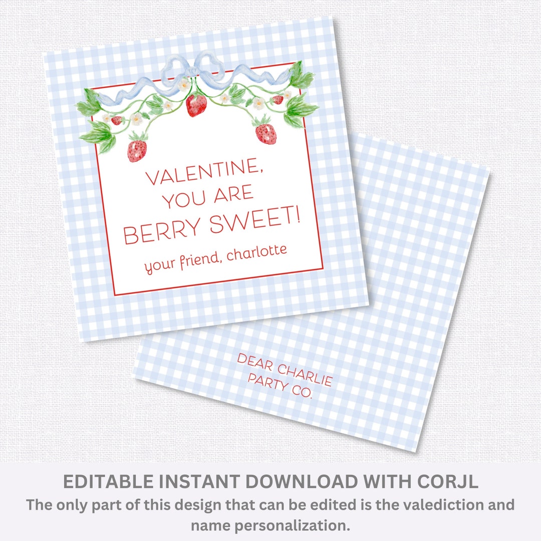 Printable Berry Valentines, Berry Sweet Valentines Cards, Kids ...