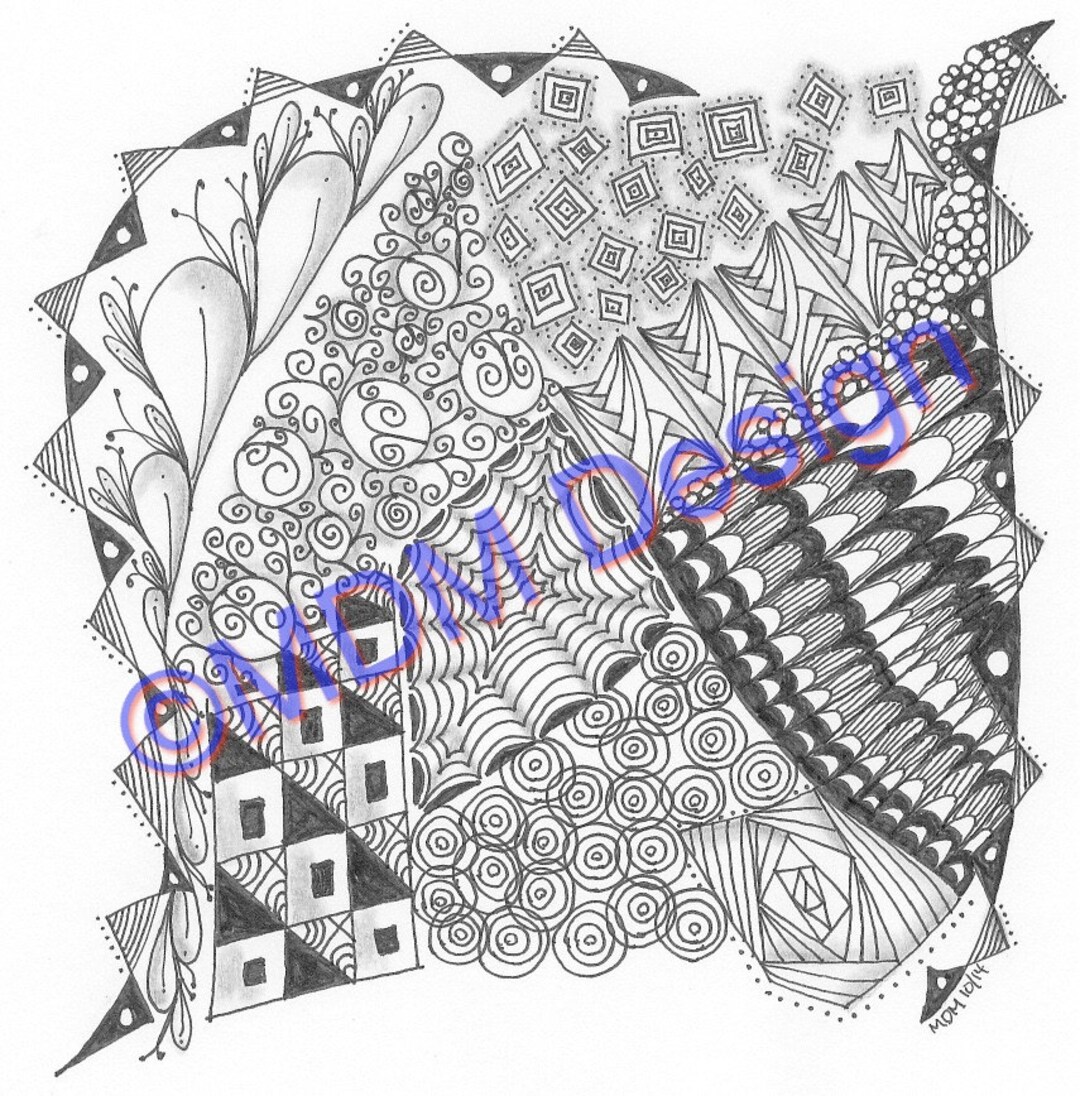 Zentangle Drawing - Digital Download - Etsy
