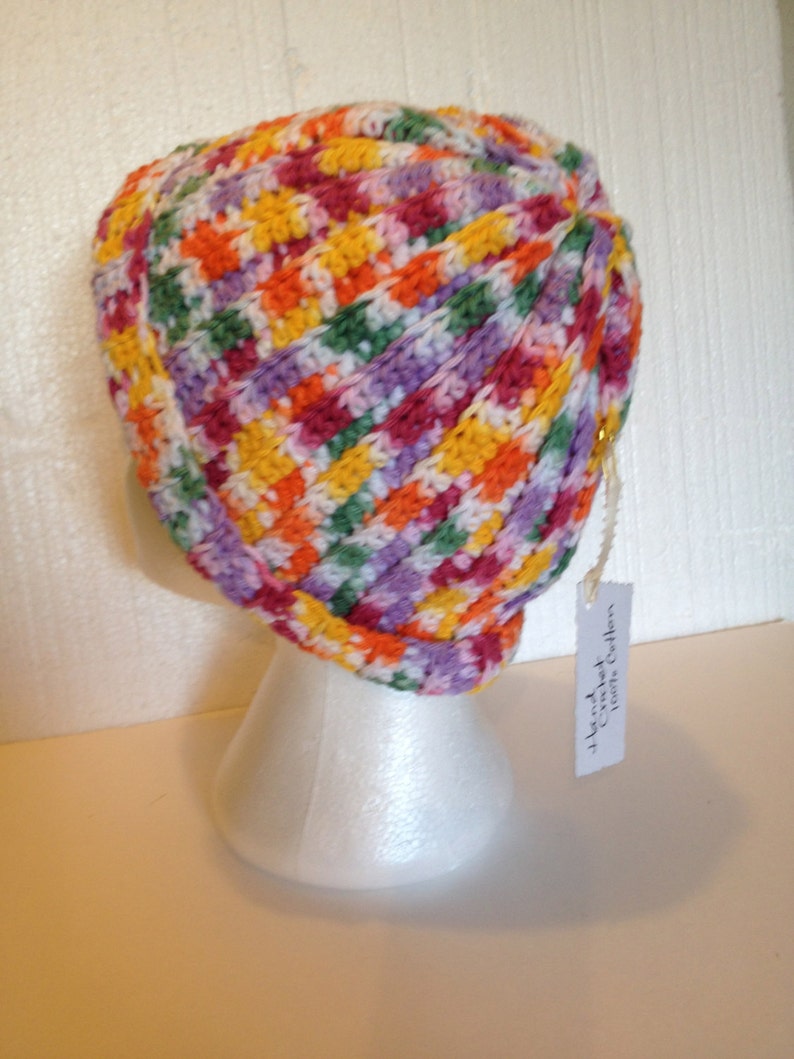 Bright Multi-colored Crochet Hat Adult Sized 100% Cotton - Etsy