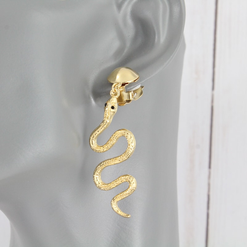 Gold Snake Earrings - Etsy