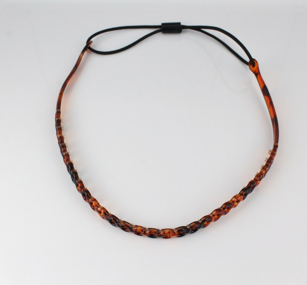 Brown Jelly Headband Skinny Narrow Headband Soft Stretch Hair Grip ...