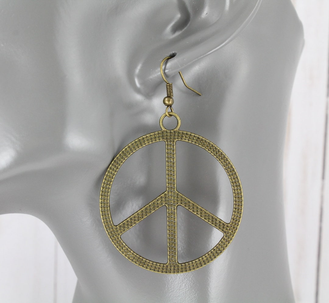 Peace Sign Earrings Peace Symbol Love and Peace Dangle Earrings ...