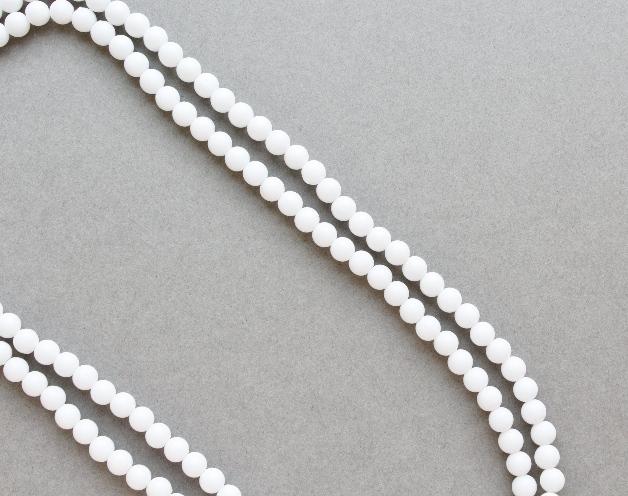 White Long Necklace Super Extra Long Bead 44 Necklace - Etsy
