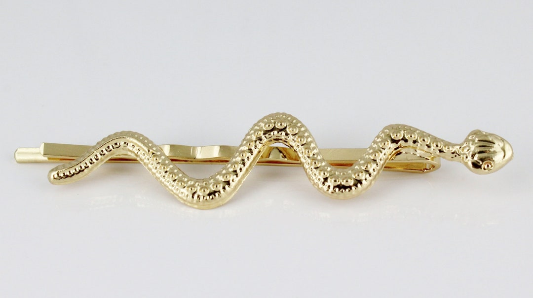 Gold Snake Bobby Pin Clip Barrette Hairpin Accessory Slithering Serpent ...