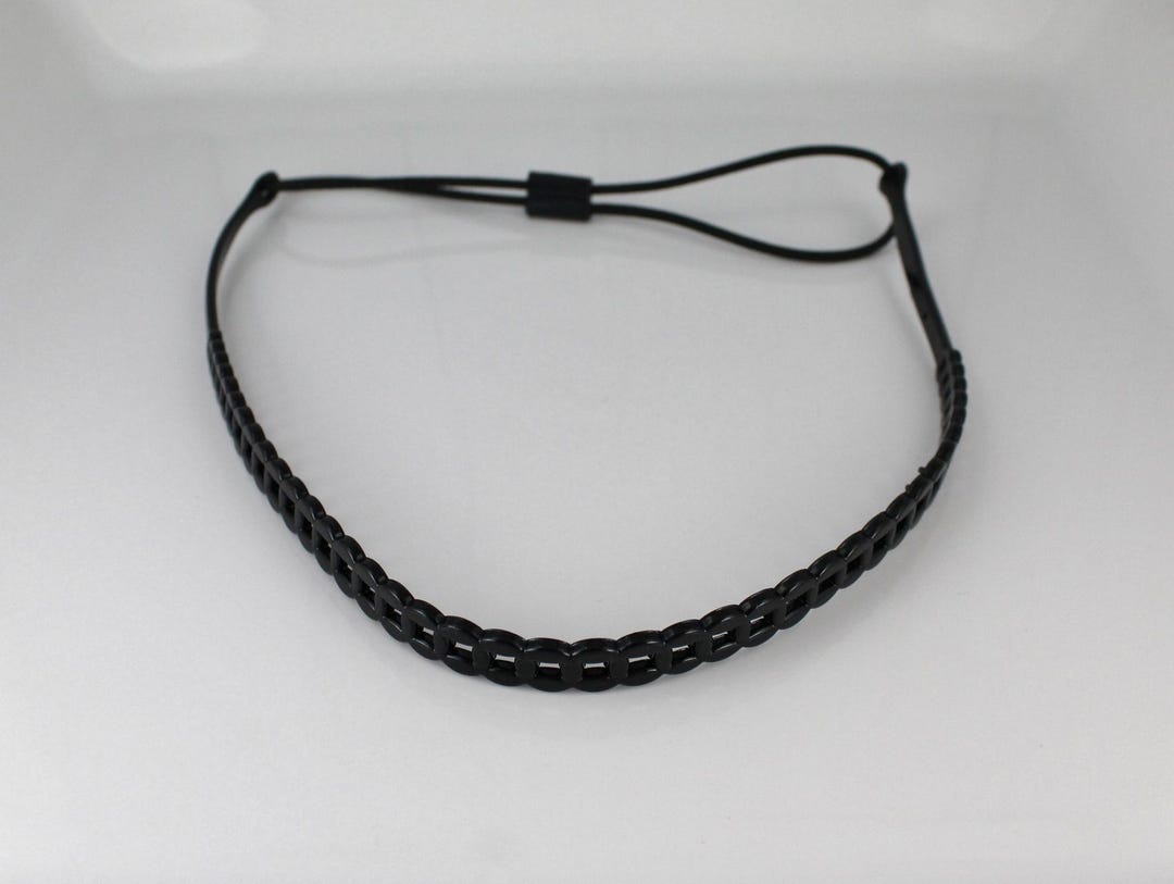 Black Jelly Headband Skinny Narrow Headband Soft Stretch Hair Grip ...