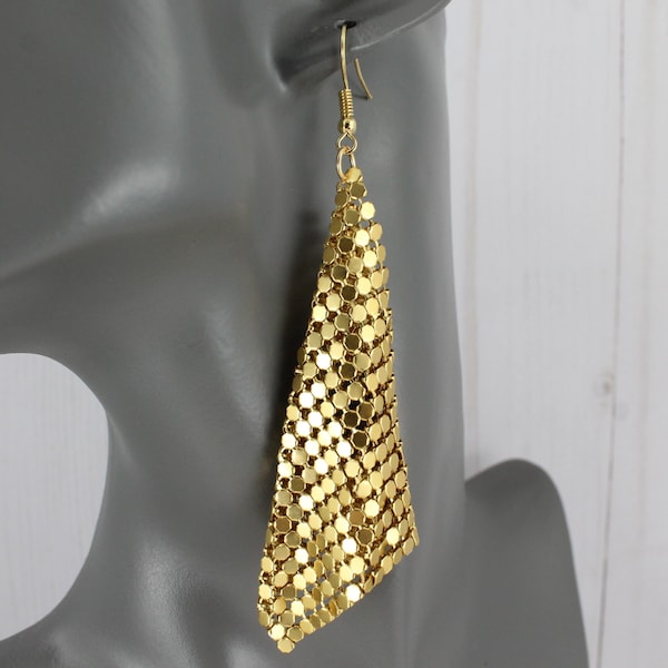 Gold Mesh Earrings - Etsy