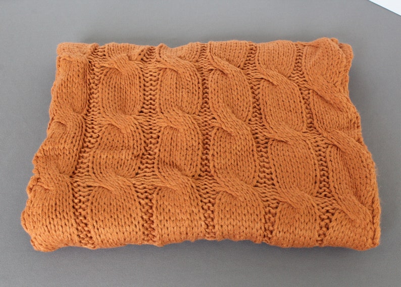 Rust Orange cable knit infinity scarf soft chunky knit circle | Etsy