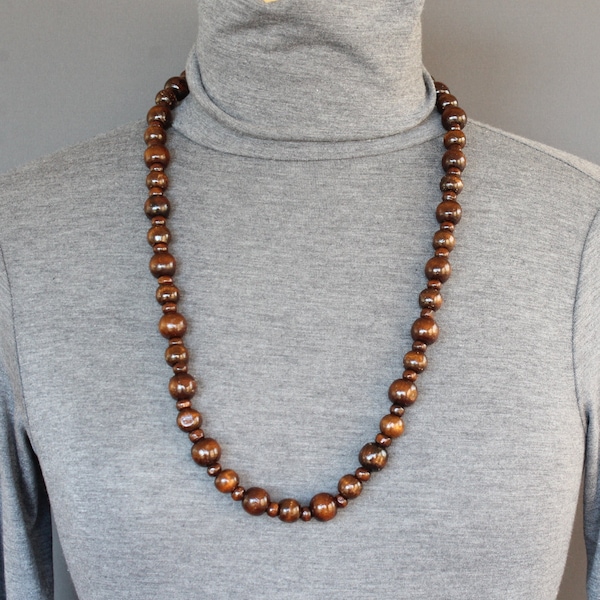 Long Brown Necklace - Etsy